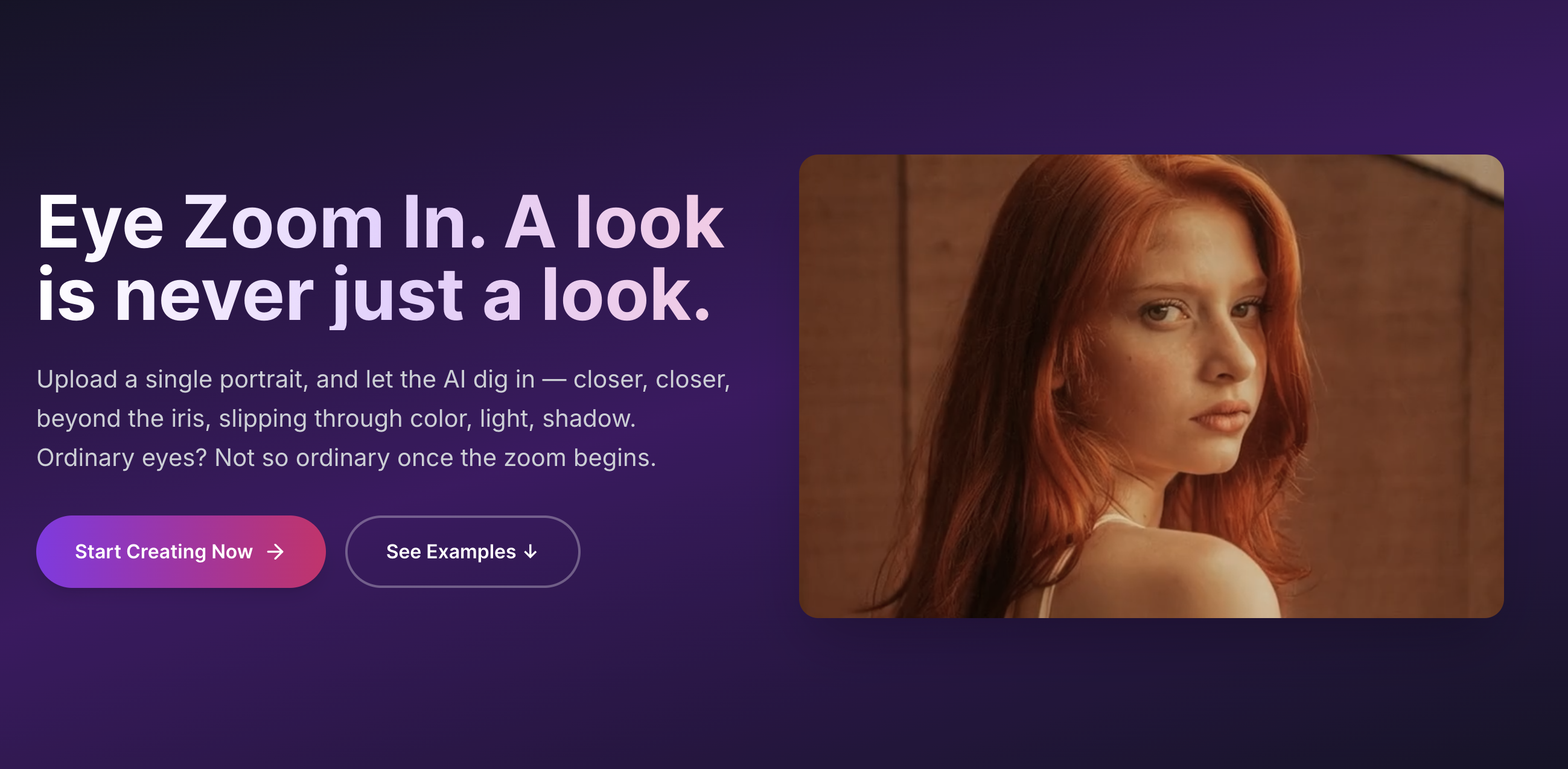 Eye Zoom In Video Effect Generator | filtrix.ai Make Magic