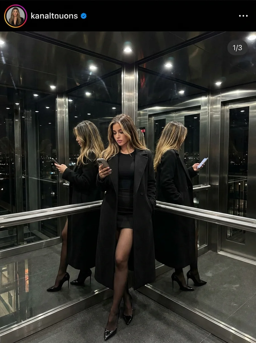 Elevator Boss Lady Fashion Portrait | AI Prompt & generated Image