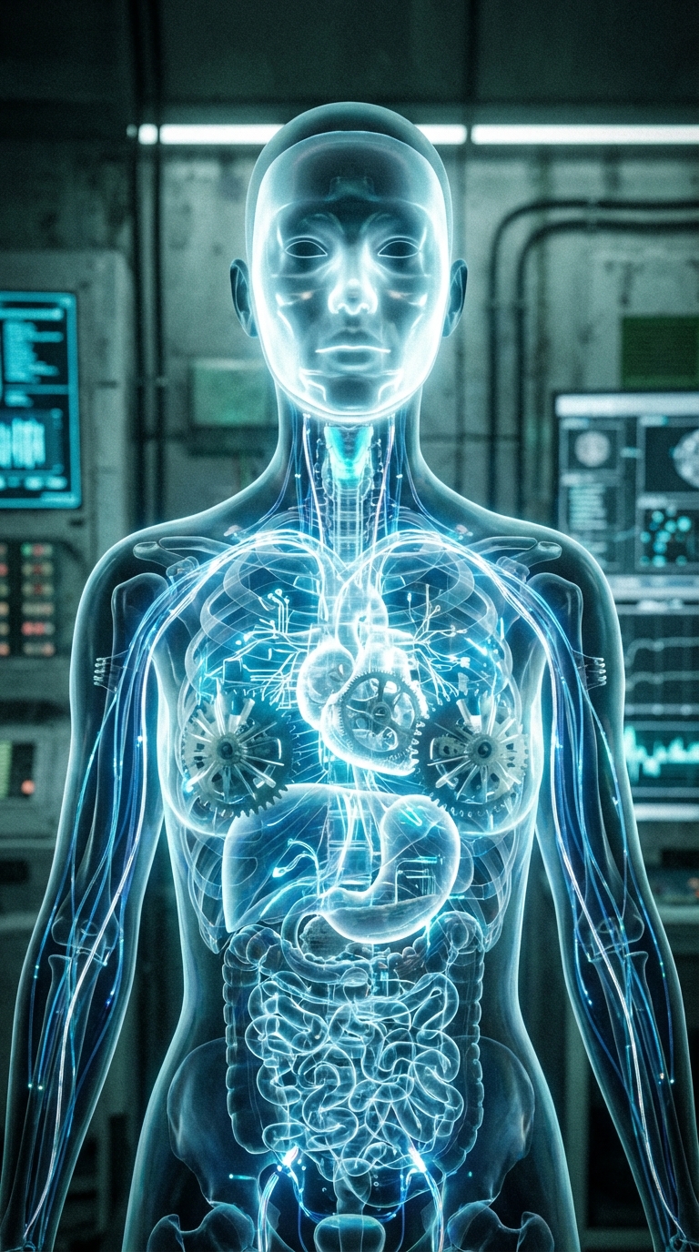 X-Ray Transparent Tech Aesthetic Portrait | AI Prompt & generated Image